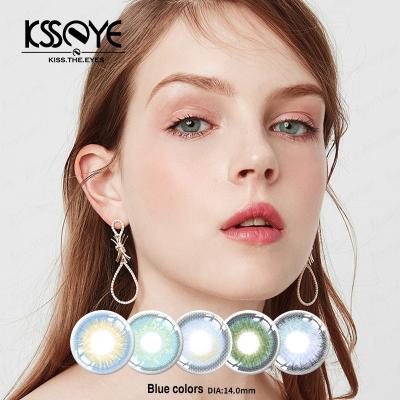 China KSSEYE Non Prescription Monthly Ocean Blue Contact Lenses 0 Power 14mm for sale