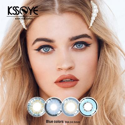China CE0197 Non Prescription Colored Blue Eye Contact Lens 8.5mm 2 Tone 1 Year for sale