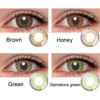 China Customized Lime Green Brown Colored Brand Contact Lenses For Brown Eyes 14.2mm for sale