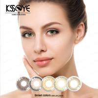 China Three Tone Opaque Colored Contacts Sandy Brown Lens Non Prescription for sale