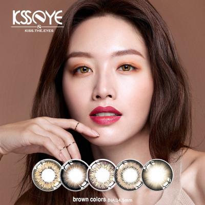 China Non Prescription Honey Brown Colored Contacts Without Power 8.5mm for sale