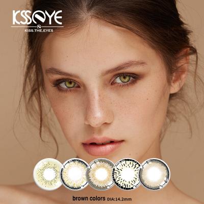 China 3 Tone Color Enhancing Chestnut Brown Contact Lens For Light Eyes for sale