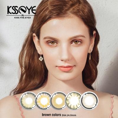 China Customized 14mm Natural Brown Colored Contacts Lenses For Cosplay for sale