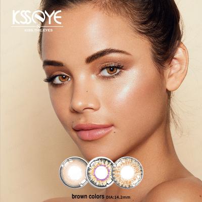 China Zero Prescription Colored Hazel Honey Brown Contact Lens For Dark Eyes for sale