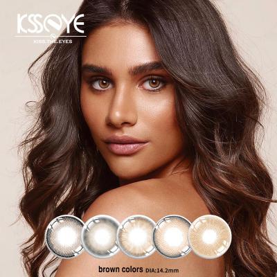 China Natural Color hazel Himalaya Brown Colored Contacts 1 Year For Big Eye for sale