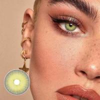 China Customized Lime Green Brown Colored Brand Contact Lenses For Brown Eyes 14.2mm for sale