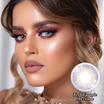 China Prescription Circle 14mm Contact Lens Taylor Green Grey Brown Purple for sale