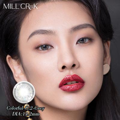 China Prescription Monthly Colored Contacts Sandy Grey 14mm for sale