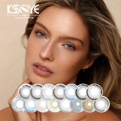 China Custom Natural Colored Misty Grey Lens Contacts For Dark Eyes 14.2mm for sale