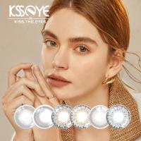 China Soft 14.5mm 3 Tone Natural Sterling Gray Contact Lenses Yearly for sale