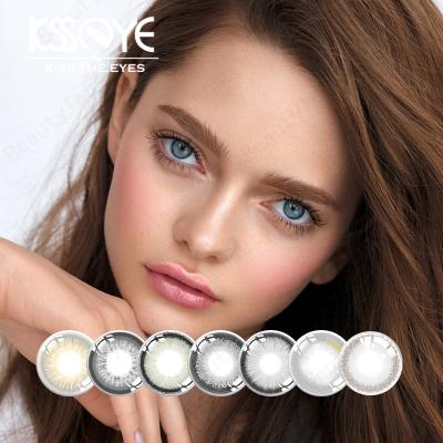 China Oem 14.2 Natural Soft Honey Gray Contact Lenses Two Tone for sale
