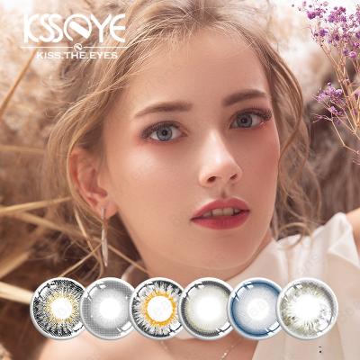 China Colored Cosmetic Opaque Gray Contact Lens Bluish Grey Contacts Eyewear 14.2mm for sale