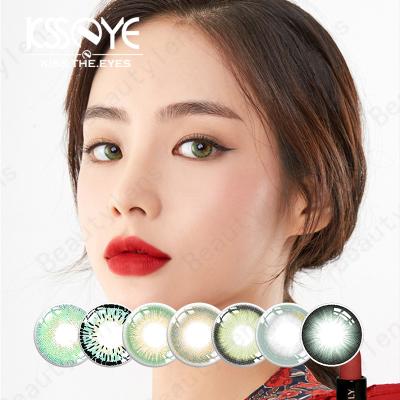 China KSSEYE Yearly Green Contact Lens For Brown Eyes 0 Power 14.5mm for sale