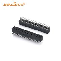 China Tripple Row 1.27 Mm Female Header SMT PCB Right Angle Pcb Header Black PPS 60V for sale