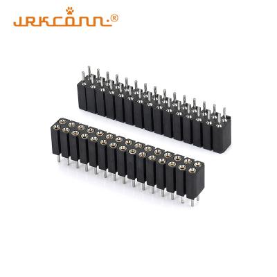China Dual Row Header H=7.0mm Machined Female Header Connector Vertical Dip Type for sale