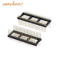 China 15.24mm Row Space IC Socket Connector Gold Plated 180 Degree Male Pin Header Connector for sale