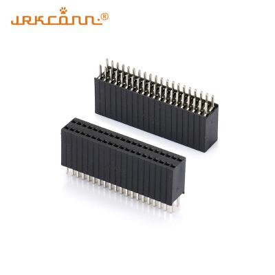 China 1.27 Mm Female Header DIP2.8MM Double Row 180 Degree Female 40 Pin Female Header for sale