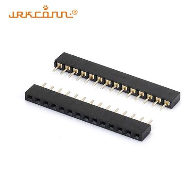 China Single Row Header Female Plug Connector 1X14P Height 5.0MM Gold Flash 180degree for sale