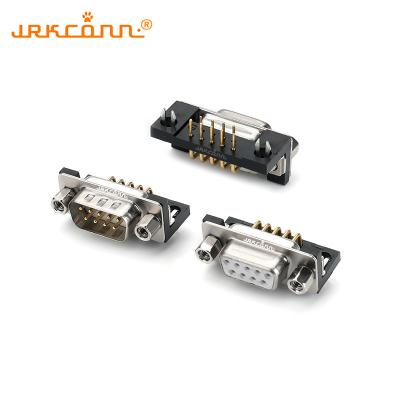China 9 Pin D Sub Connector Machined Pin Right Angle DB 9P Male D type Connector For PCB for sale