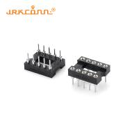 China Dual-In-Line Socket 2.54mm Straight DIP L 7.43MM Brass Contacts Round Hole Female Header for sale