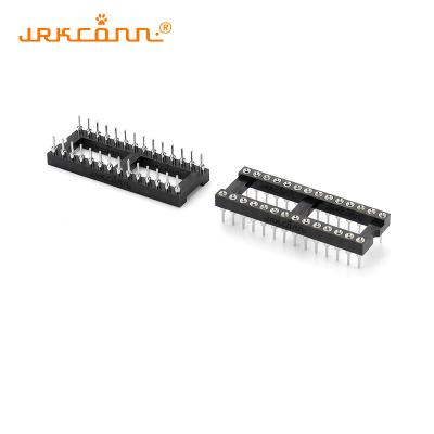 China Integrated Circuit Socket Round Pin 2.54mm Dual In Line Socket Straight Type PCB Connector for sale