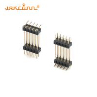 China 10 Pin Connector Surface Mount Pin Header Double Row Double Layer Plastic Gold Plating for sale