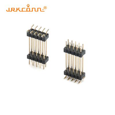 China 10 Pin Connector Surface Mount Pin Header Double Row Double Layer Plastic Gold Plating for sale