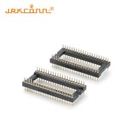 China 1.778mm Pitch 42Pin IC Pin Headers Gold Flash H10.0mm Black PBT for sale