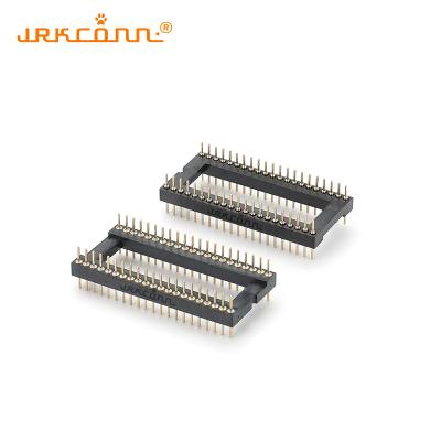 China 1.778mm Pitch 42Pin IC Pin Headers Gold Flash H10.0mm Black PBT for sale