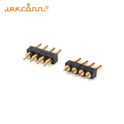 China 4Pin Spring Loaded Connectors Straight DIP Pogo Pin Connector Gold Flash for sale