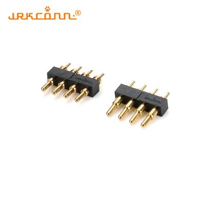 China 4P Brass Pogo Pin Connector with Nickel Gold Plating for PCB for sale
