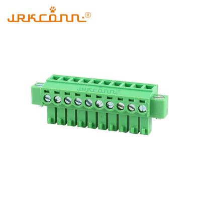 China 3.5/3.81mm Pitch 10 Poles Plug-in Terminal Block with 300V Rated Voltage and Screw Connection for sale