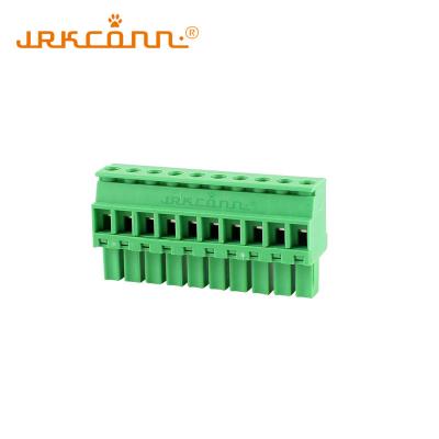 China 3.81mm Female Plug-In Terminal Blocks PCB Terminal Connector Green Connector for sale