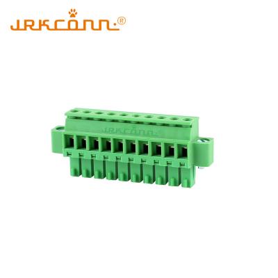 China Plug-in PCB Terminal Block Connector with 8A Current Rating, 3.5/3.81mm Pitch, and 2P-22P Poles for sale