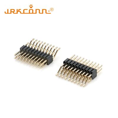 China 1.27mm Pitch SMT Double Row Pin Header Connector with Gold Flash Plating and PA9T Insulation for sale