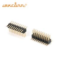 China 2.54mm Pitch Double Row SMT Pin Header Connector with Gold Plated Contacts and PA6T Housing for sale