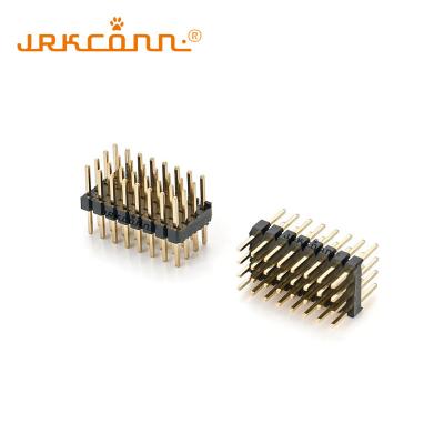 China Four Row 2.54mm Pitch Gold Plated Pin Header Male Connector Header Strip for sale