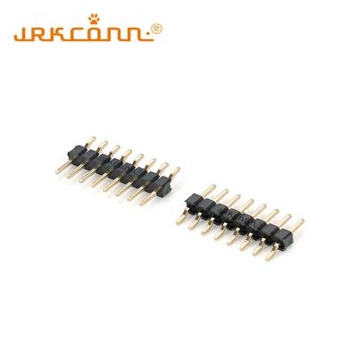 China 8 Pin Header Connector with 2.54mm Spacing Single Row Gold Plating for Board-to-Board PCB Connections for sale