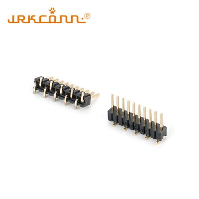 China 2.54mm Pitch Single Row SMT Pin Header Connector with Gold Plated Contacts for sale