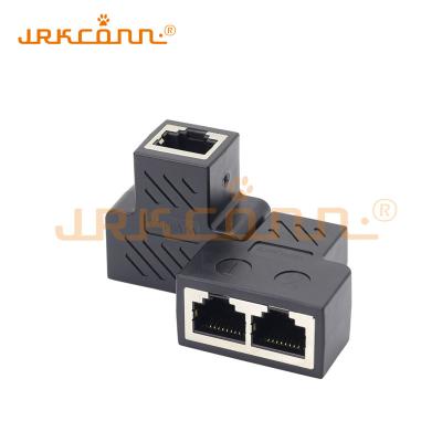 China RJ45 8P8C Female Splitter Adapter 1 to 2 Port Ethernet Connector for sale