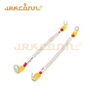 China UL3530 High Temperature Silicone Wire Harness with M4 Pre-Insulated Terminal and Fiberglass Tube Protection for PCB Connection for sale