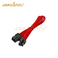 China 6 Pin to PCIe 6 Pin GPU Power Extension Cable with 250mm Length and Red Sleeved Wires for sale