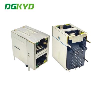 China DGKYD21B084AB2A5D068 2X1 Multi-Port 100M Connector 10P8C RJ45 Modular Jack Ethernet Filter for sale