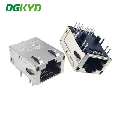 China Gigabit Ethernet Filter RJ45 Network Port Connector Shielded Light Socket Gold-Plated 30U Modular Block Interface for sale
