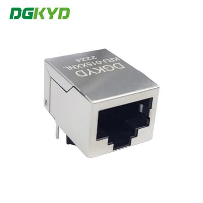 China 1x1 Port Cat5 Transformer RJ45 Modular Jack with 1500Vrms Isolation and 8 Contacts for Industrial Networks for sale