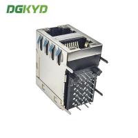 China 1000 Base-T 2X1 Port Shielded Rj45 Connector DIP PCB Mount for sale