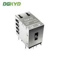China 1000 Base-T 2X1 Port Shielded Rj45 Connector DIP PCB Mount for sale