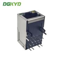 China DGKYD311Q106AB2A4DN RJ45 Network Interface TAB UP Modular Jack Single Port PCB Interface Illuminated Shield for sale