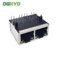 China DGKYD312Q106AB2A4DN 1x2 RJ45 Gigabit Ethernet Connector with Integrated Transformer and LED Indicators for sale