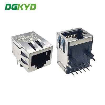 China DGKYD Gigabit RJ45 Modular Jack Single Port PCB Connector 8P10C Shielded Through Hole for sale